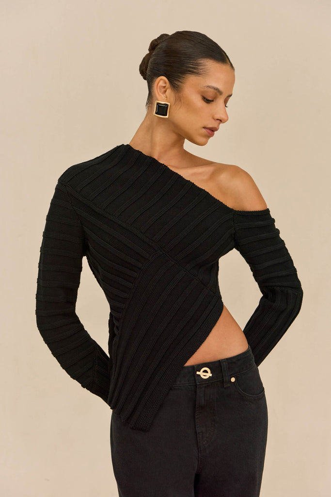 JAIDAN KNIT TOP - BLACK – CULT GAIA